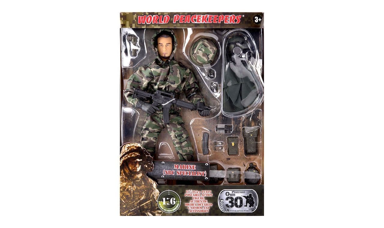 World Peacekeepers Marine NBC Specialist 12in Poseable Army Action Toy ...