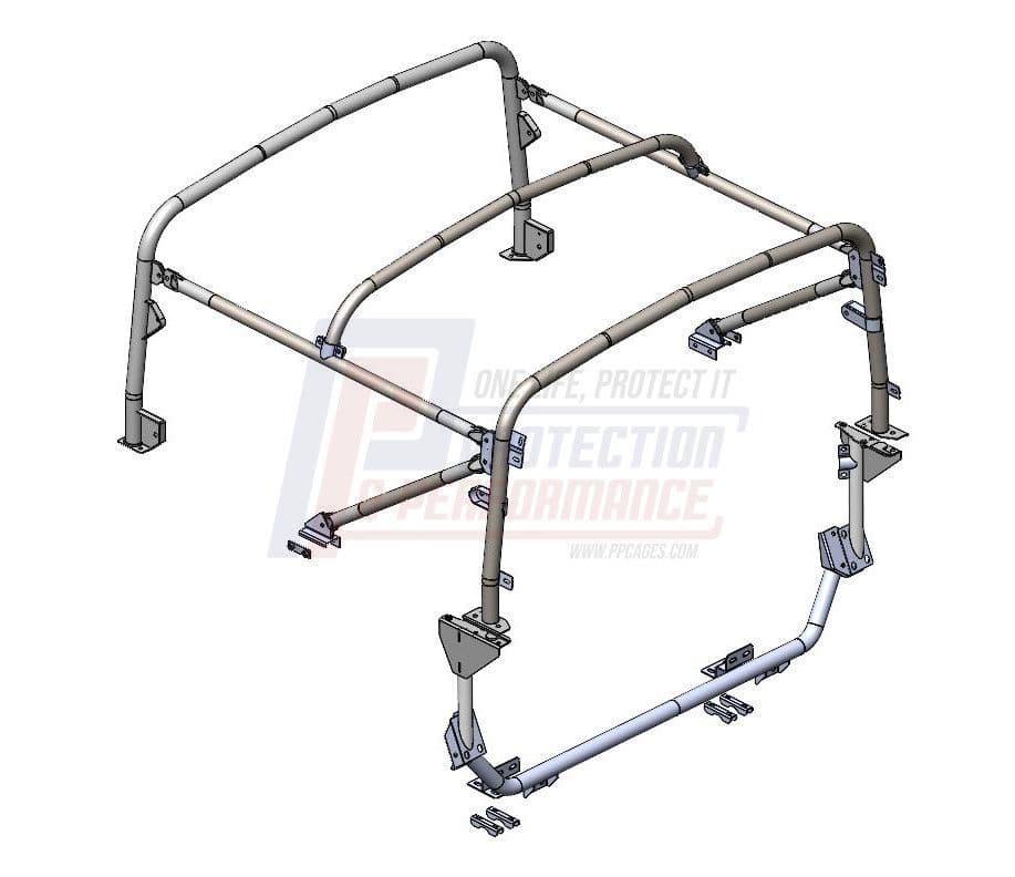 Defender 90 Roll Cage Soft Top with Bulkhead - PPLR301