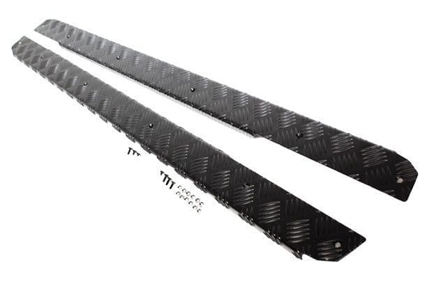 Defender 90 Side Sills Protection Chequer Plate Black - TF8220