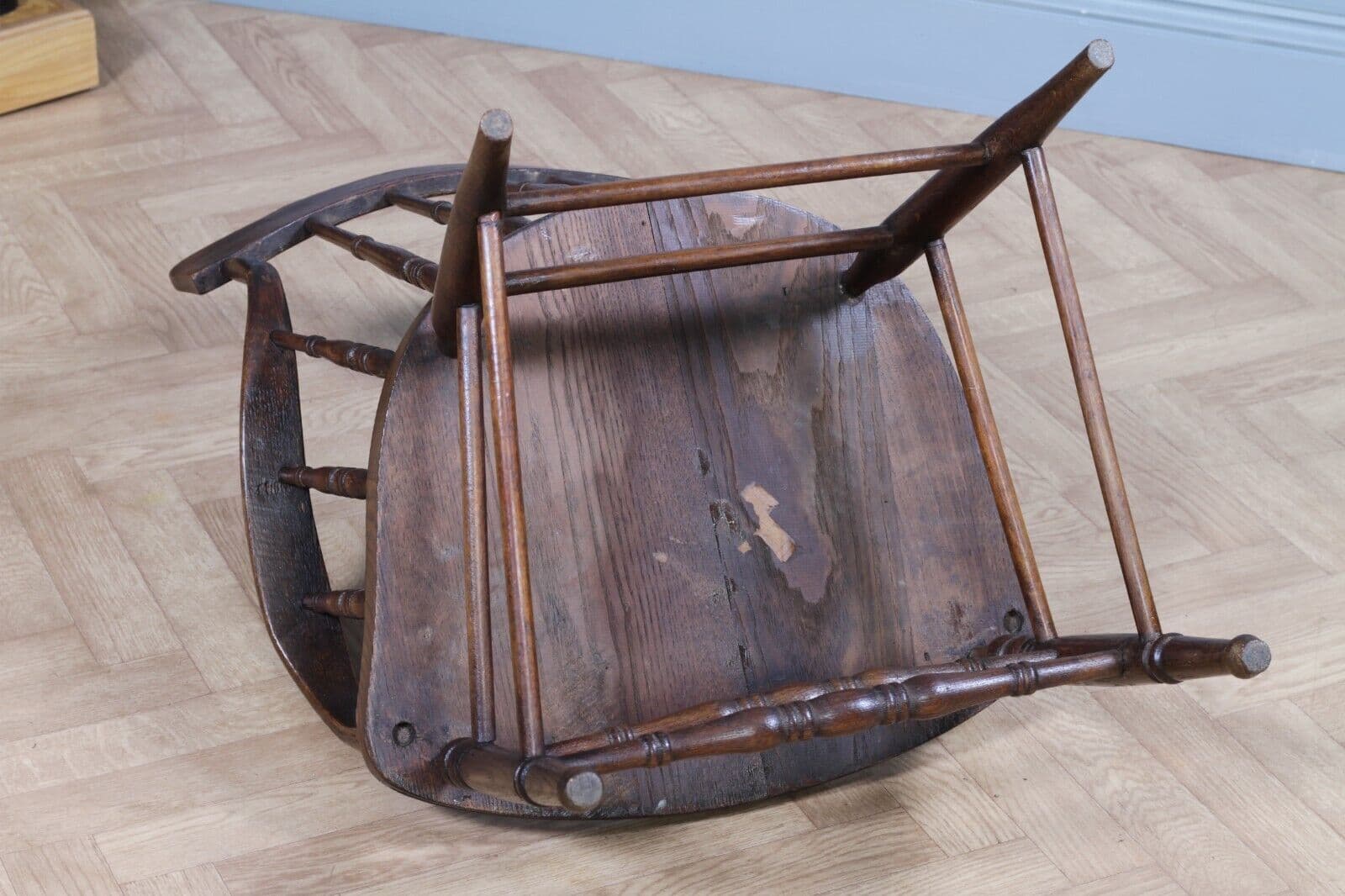 Antique American Oak Bentwood Spindle Back Office Desk Armchair Elbow ...