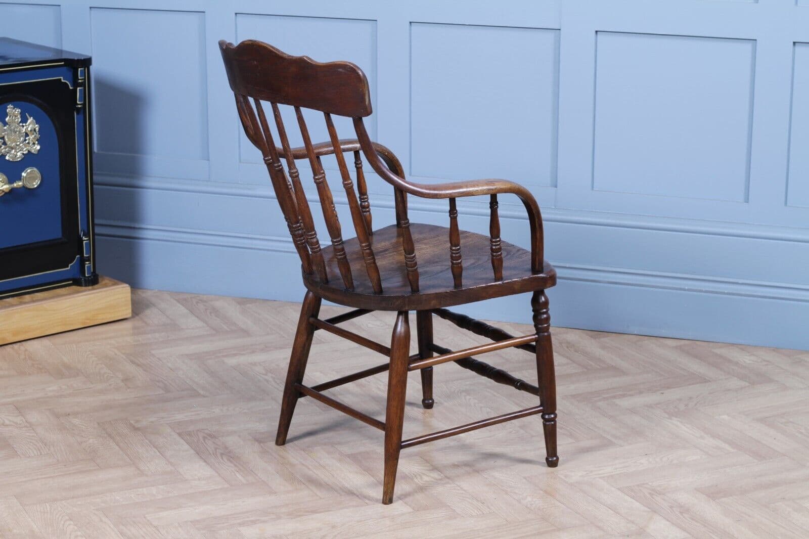 Antique American Oak Bentwood Spindle Back Office Desk Armchair Elbow ...