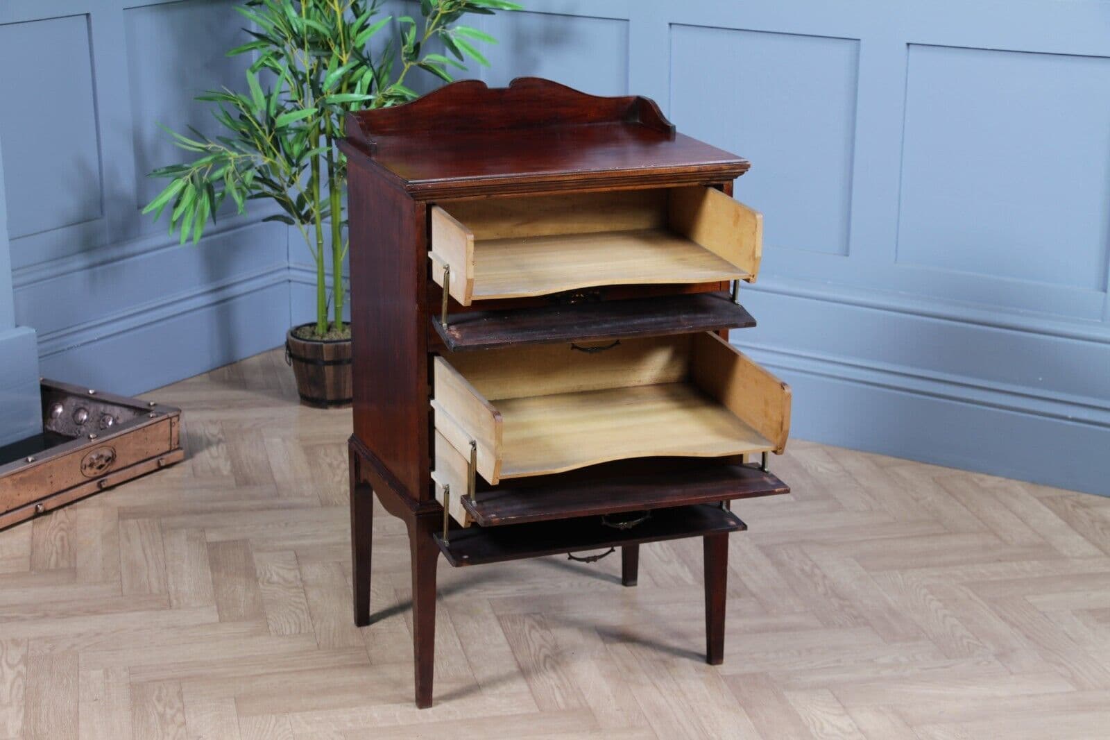 Antique Edwardian Art Nouveau Music Sheet Cabinet Chest of 5 Drop Front ...