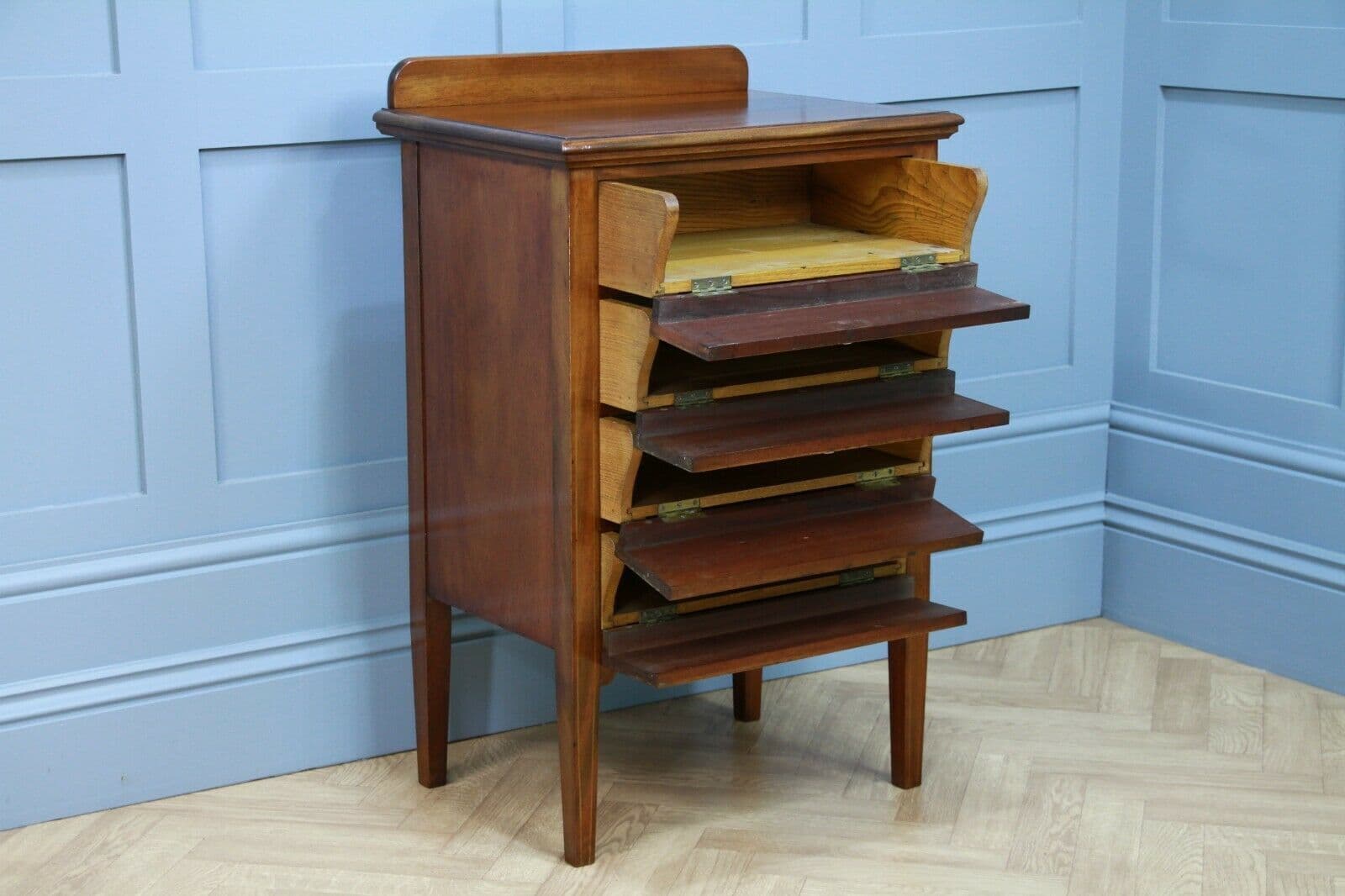 Antique Edwardian Mahogany Music Sheet Cabinet Chest of 4 Drop Front ...