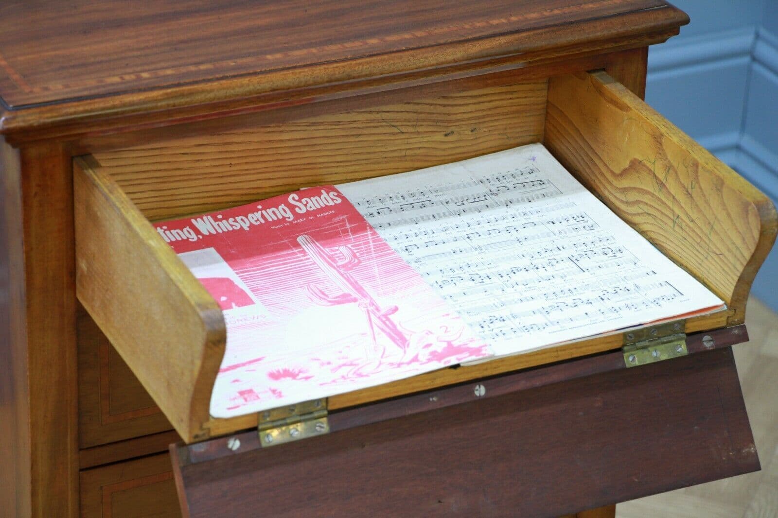 Antique Edwardian Mahogany Music Sheet Cabinet Chest of 4 Drop Front ...