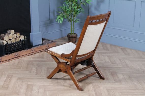 Antique Edwardian Walnut Button Back Upholstered Low Rocking Chair ...