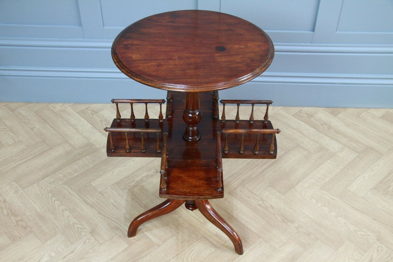 Antique Late Victorian Edwardian Revolving book table Lazy Waiter ...