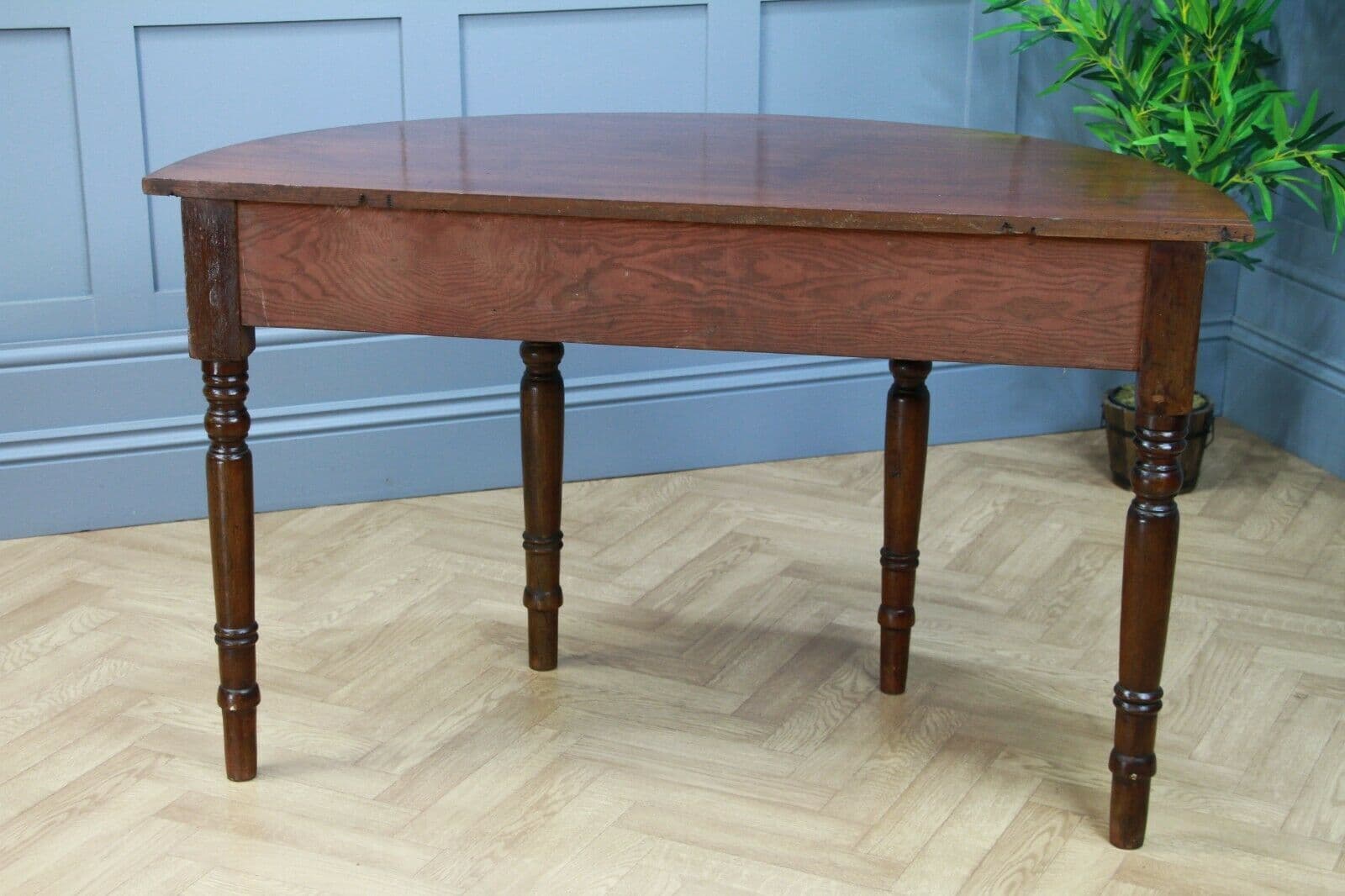Antique Original Early Victorian Mahogany Demi Lune Side Hall Lamp ...
