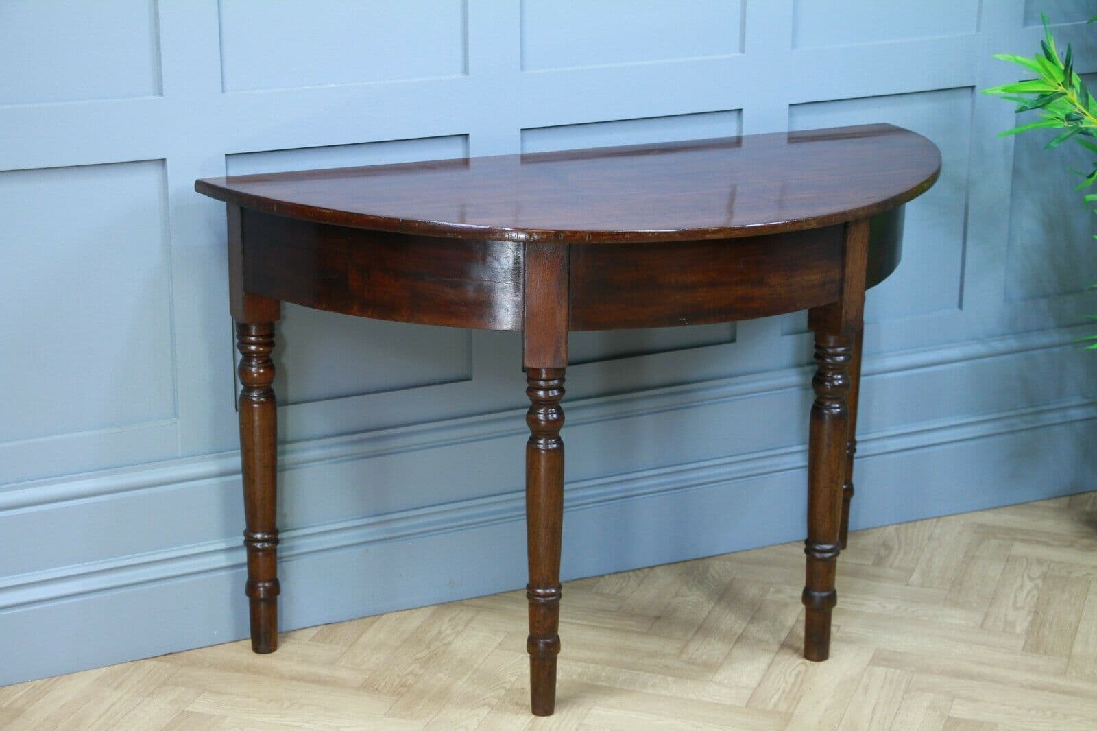 Antique Original Early Victorian Mahogany Demi Lune Side Hall Lamp ...