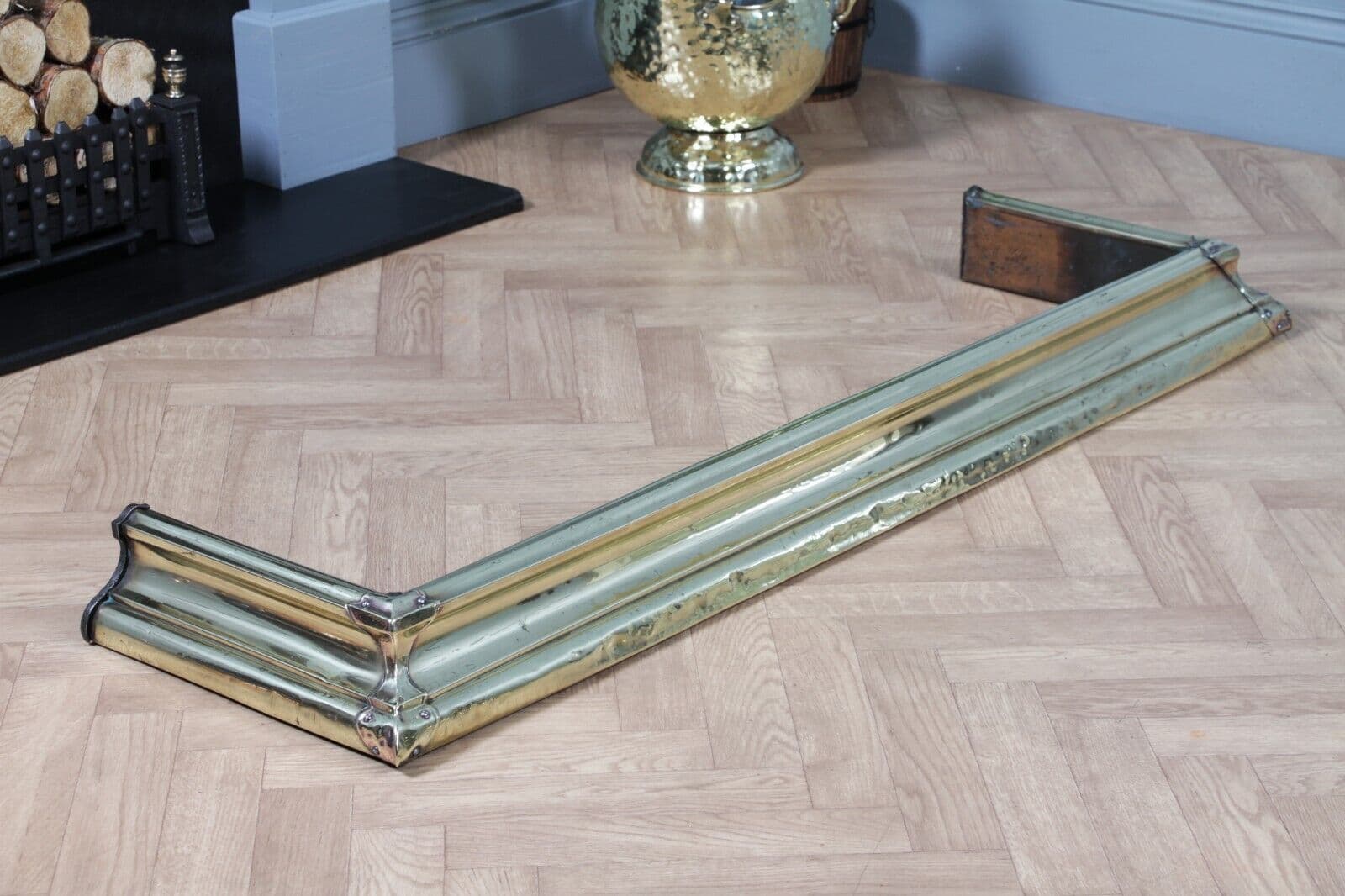 Antique Original Victorian Polished Brass Moulded Fire Place Hearth ...