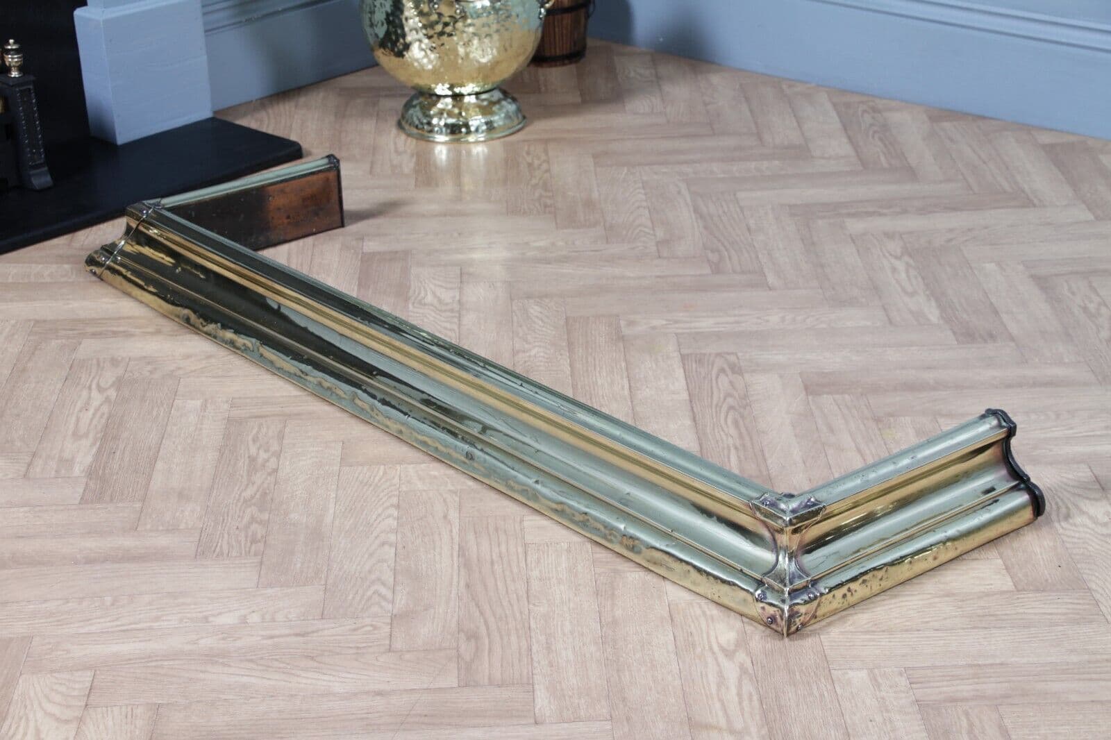 Antique Original Victorian Polished Brass Moulded Fire Place Hearth ...