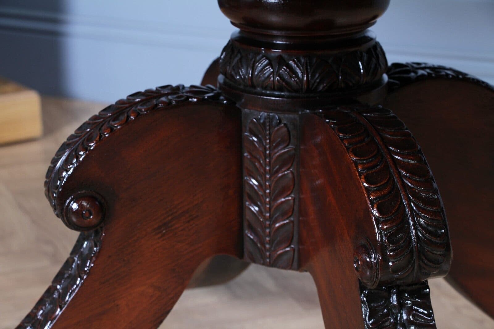 Antique Regency Solid Mahogany Grand Tilt Top Round Dining Table Fully ...