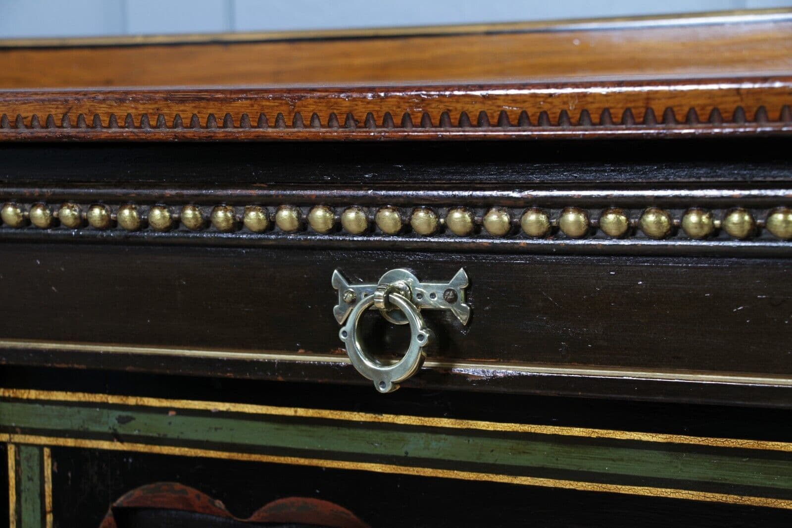 Antique Victorian Aesthetic Movement Walnut Ebonised Gilt & Painted ...