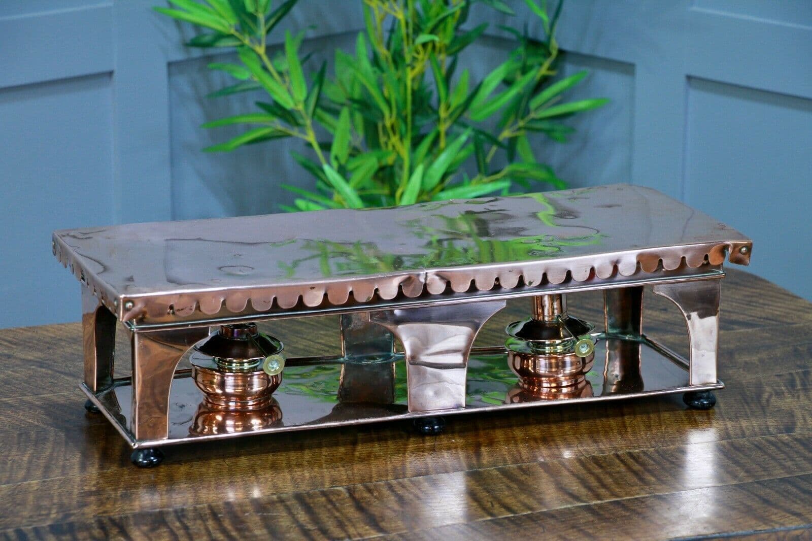 Antique Victorian Alex Boyd & Son Solid Copper Server Hot Plate Food Warmer