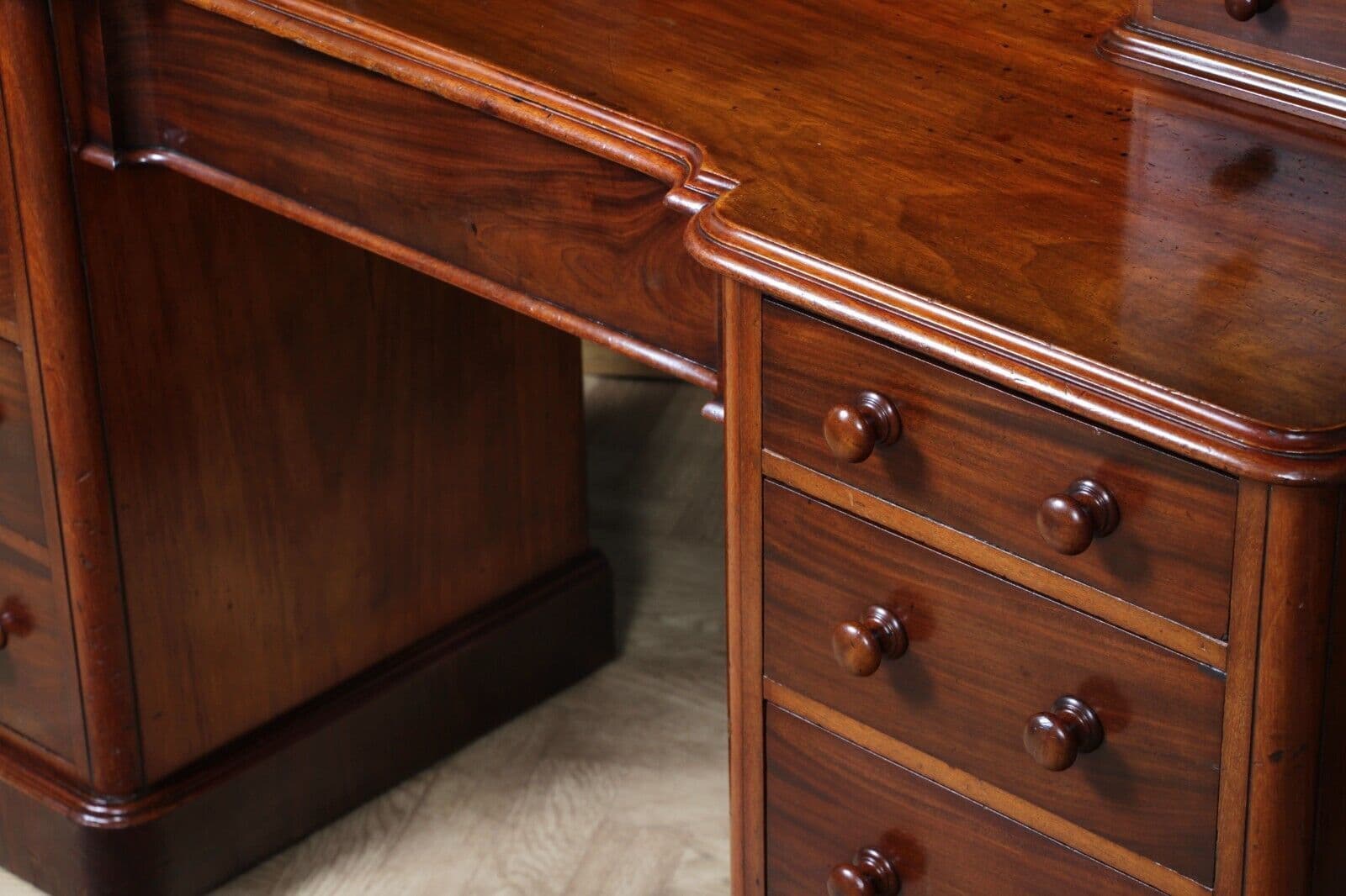 Antique Victorian Mahogany Grand Breakfront Pedestal Dressing Table ...