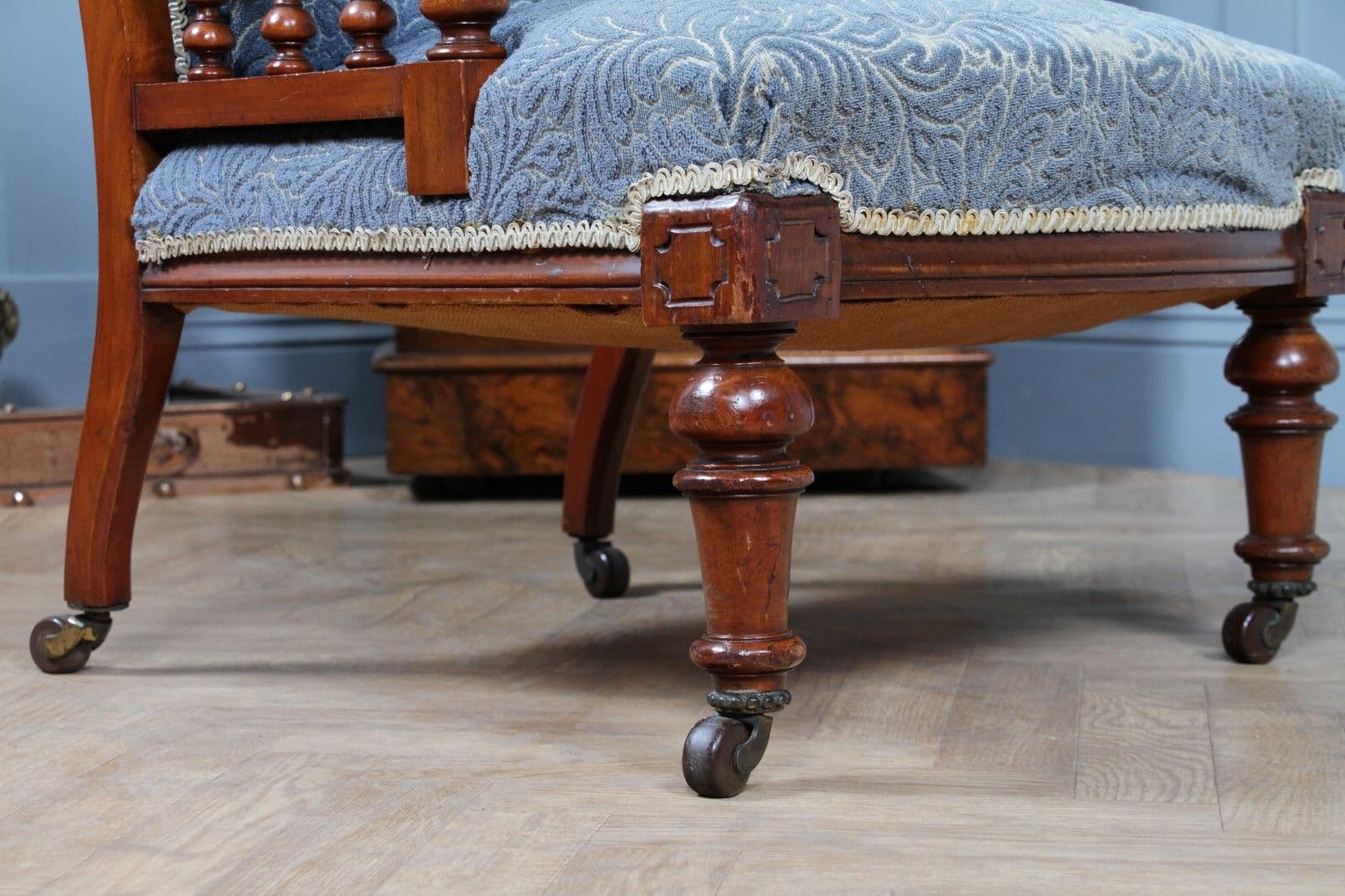 Antique Victorian Upholstered Buttoned Back Mahogany Lounge Fireside ...