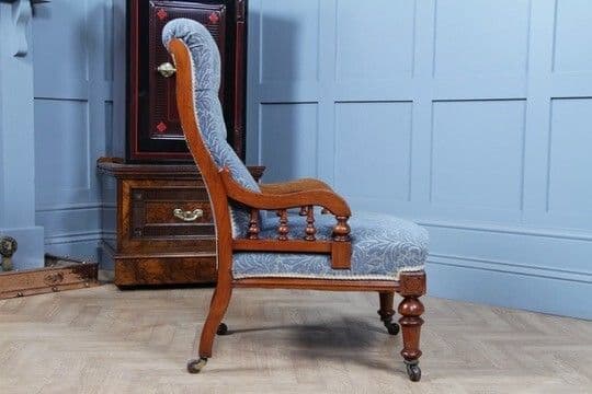 Antique Victorian Upholstered Buttoned Back Mahogany Lounge Fireside ...