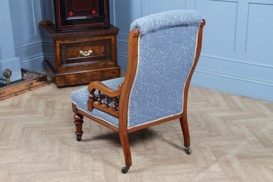 Antique Victorian Upholstered Buttoned Back Mahogany Lounge Fireside ...