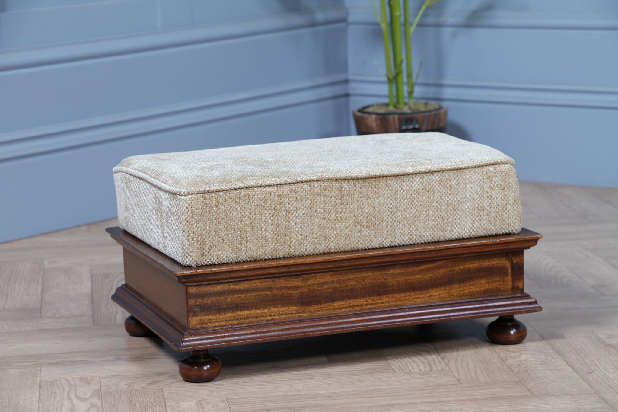 Handmade Reproduction Victorian Solid Mahogany Traditional Footstool ...