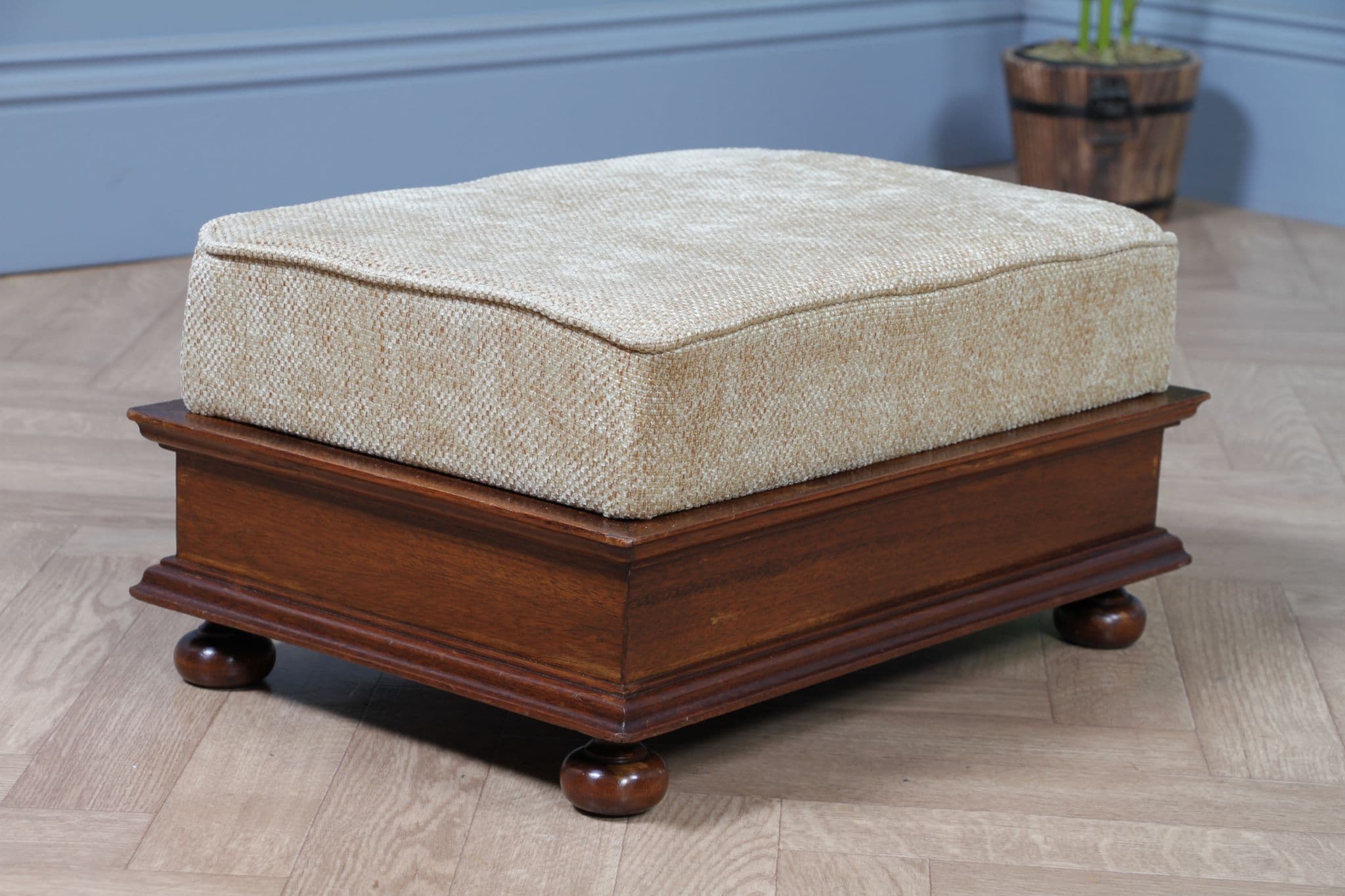 Handmade Reproduction Victorian Solid Mahogany Traditional Footstool ...