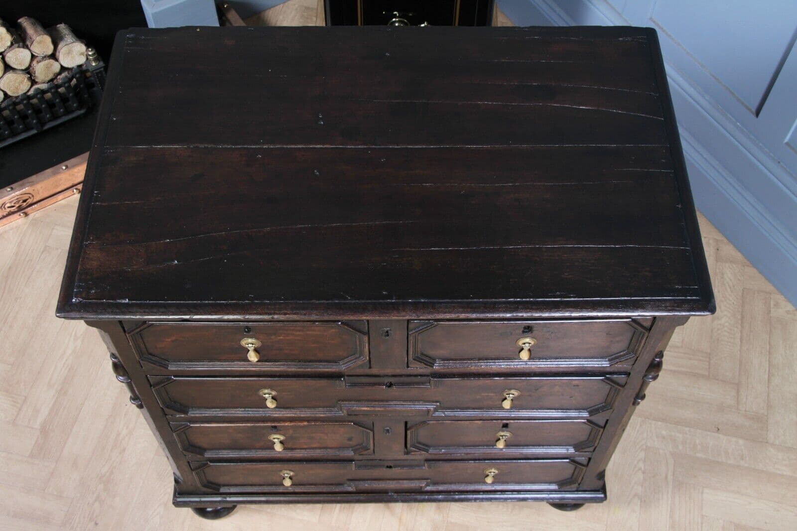 Original 17th Century Antique Jacobean Oak Chest of 6 Drawers Primitive ...