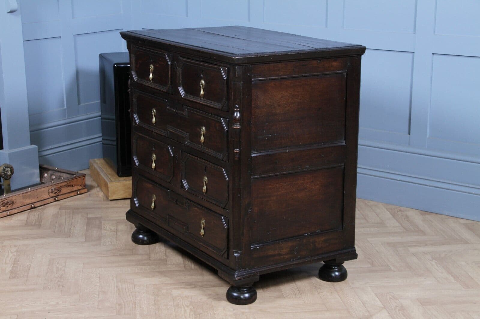 Original 17th Century Antique Jacobean Oak Chest of 6 Drawers Primitive ...