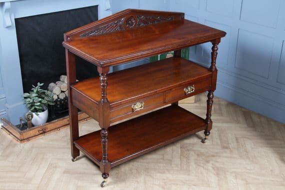 Original Antique Victorian 3 Tier Walnut Dumb Waiter / Server Buffet ...