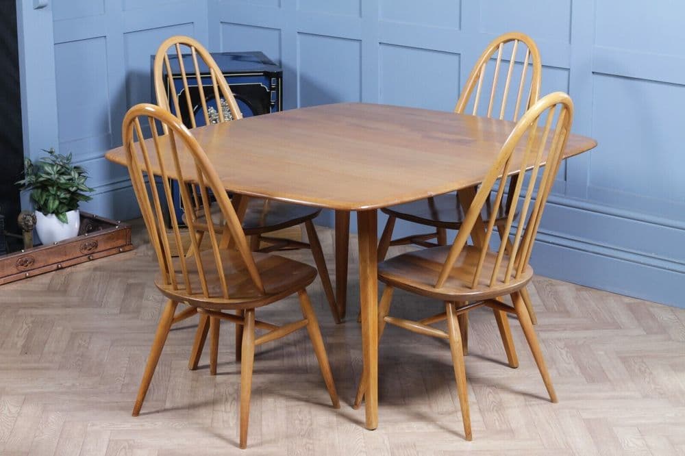 Original Vintage Ercol 1960s Windsor Blonde Elm Drop Leaf Dining Table ...