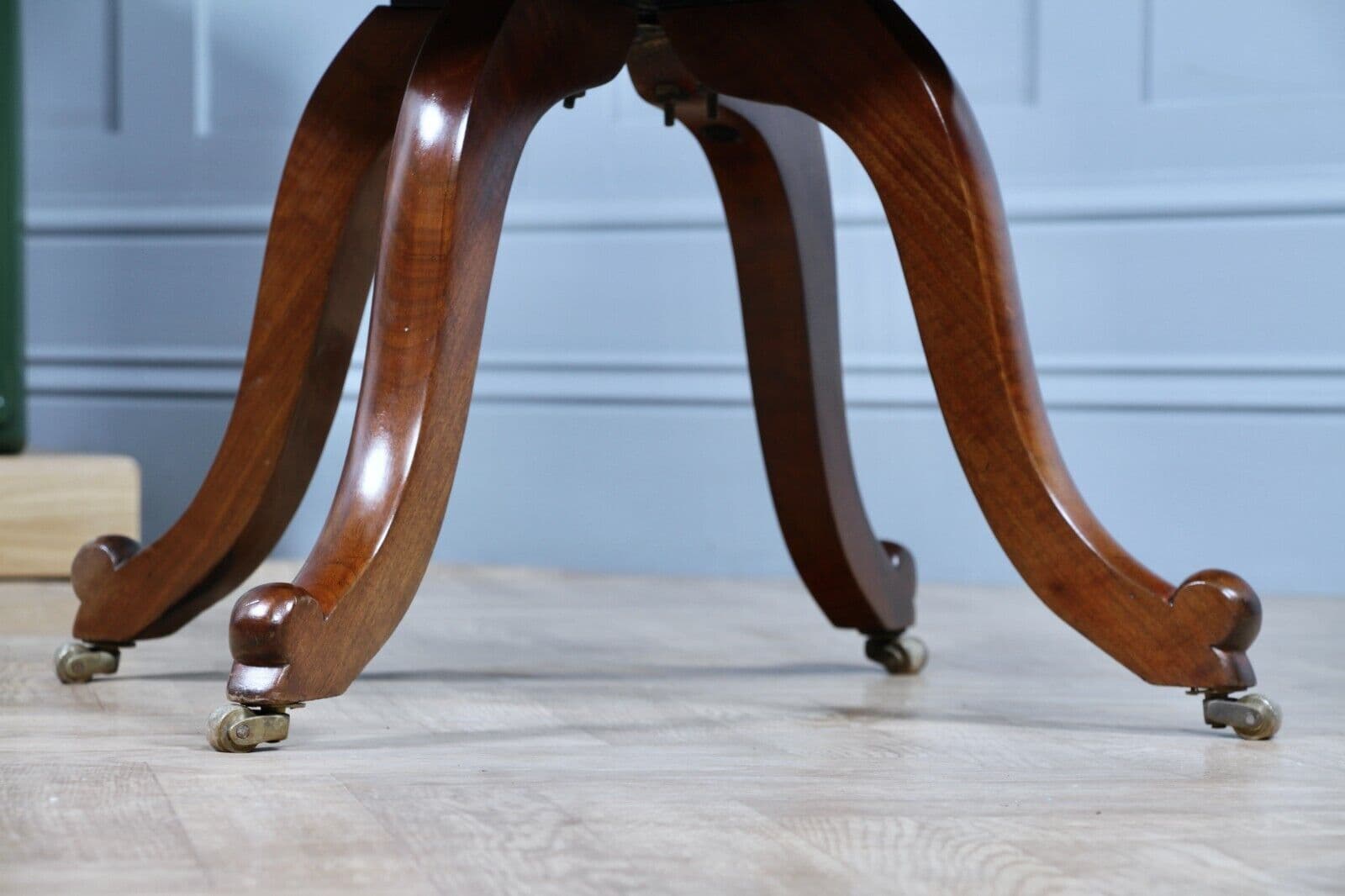 Victorian Walnut Revolving Leather Captains Arm Chair Library Office ...