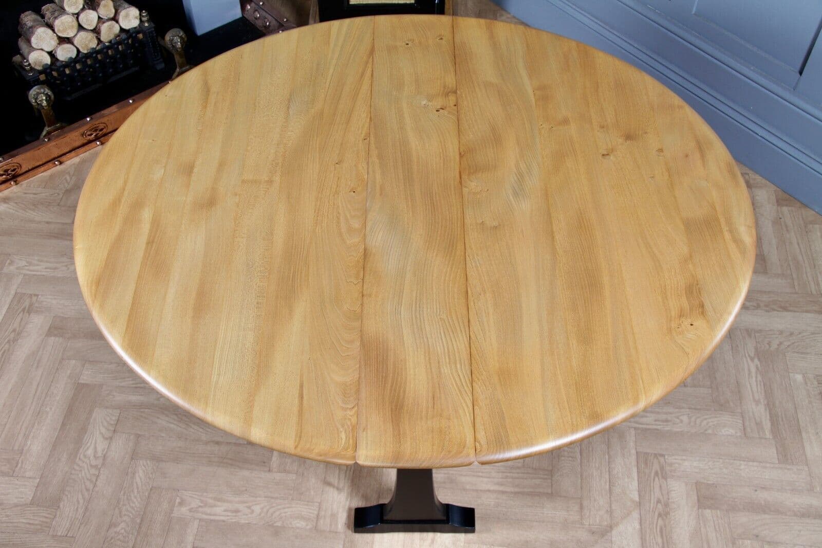 Vintage Ercol Windsor Blonde Elm & Black Painted Base Drop Leaf Gate ...