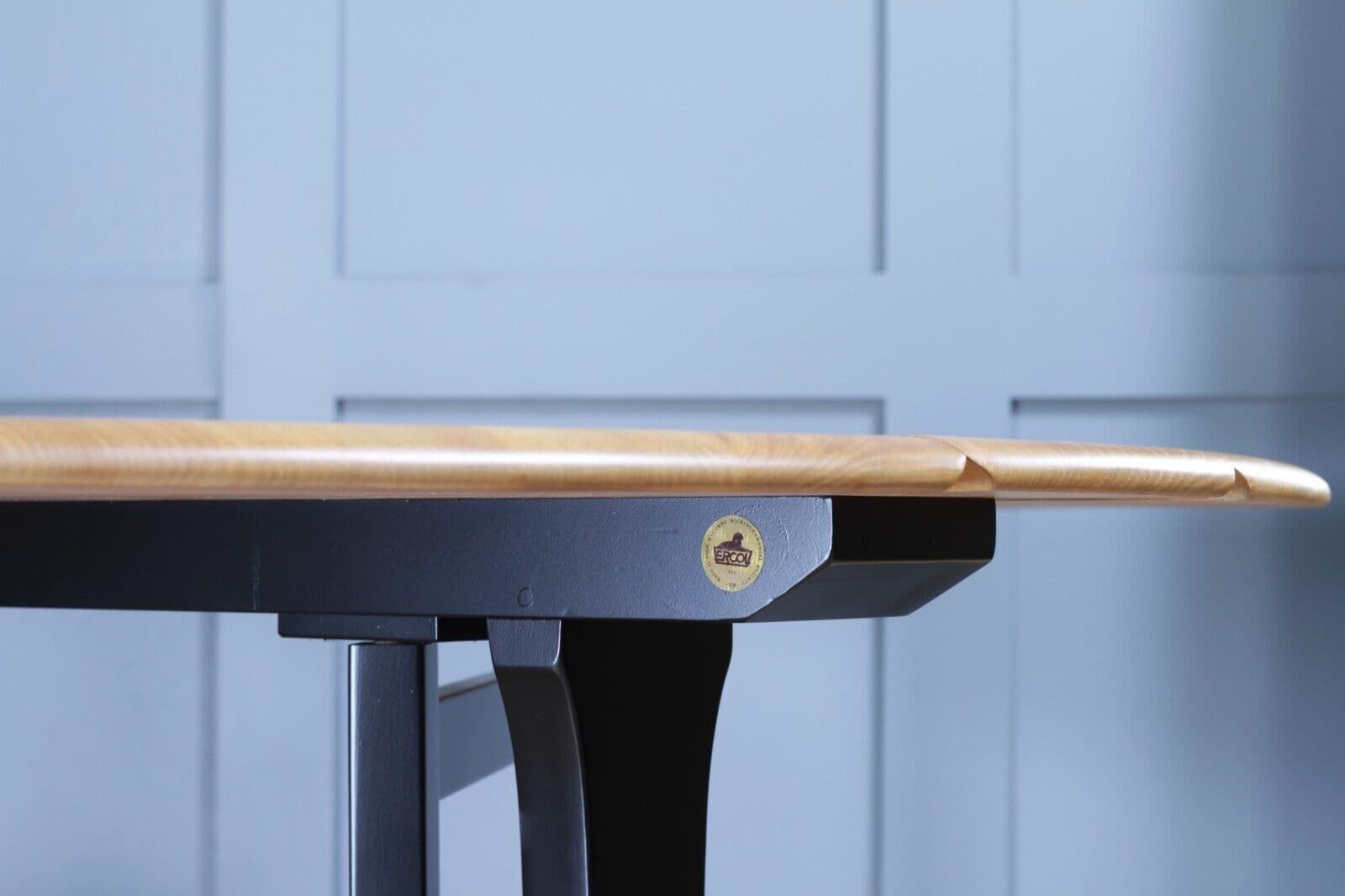 Vintage Ercol Windsor Blonde Elm & Black Painted Base Drop Leaf Gate ...