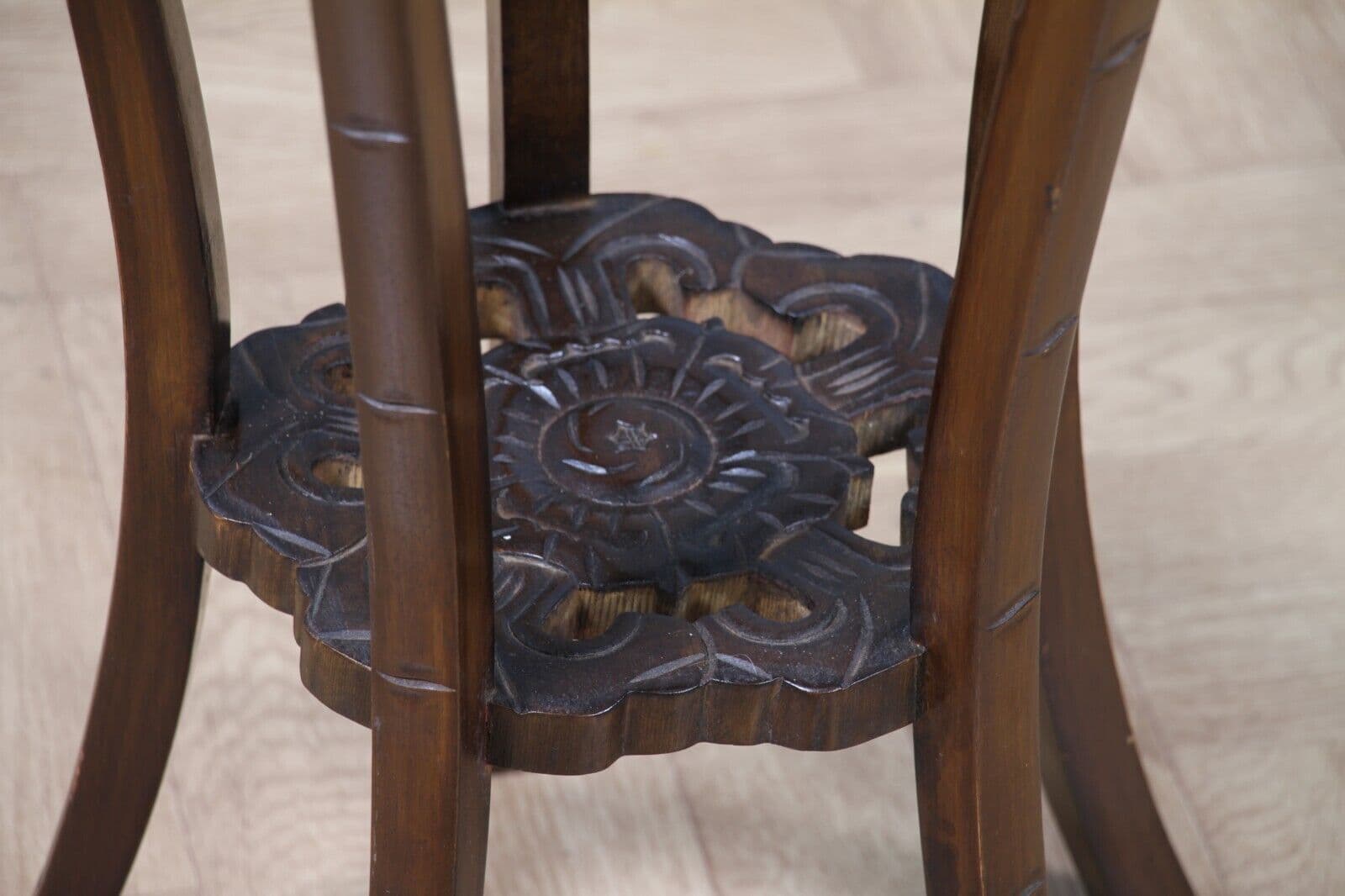 Vintage Marble & Solid Hardwood Caved Torchère Jardiniere Plant Stand ...