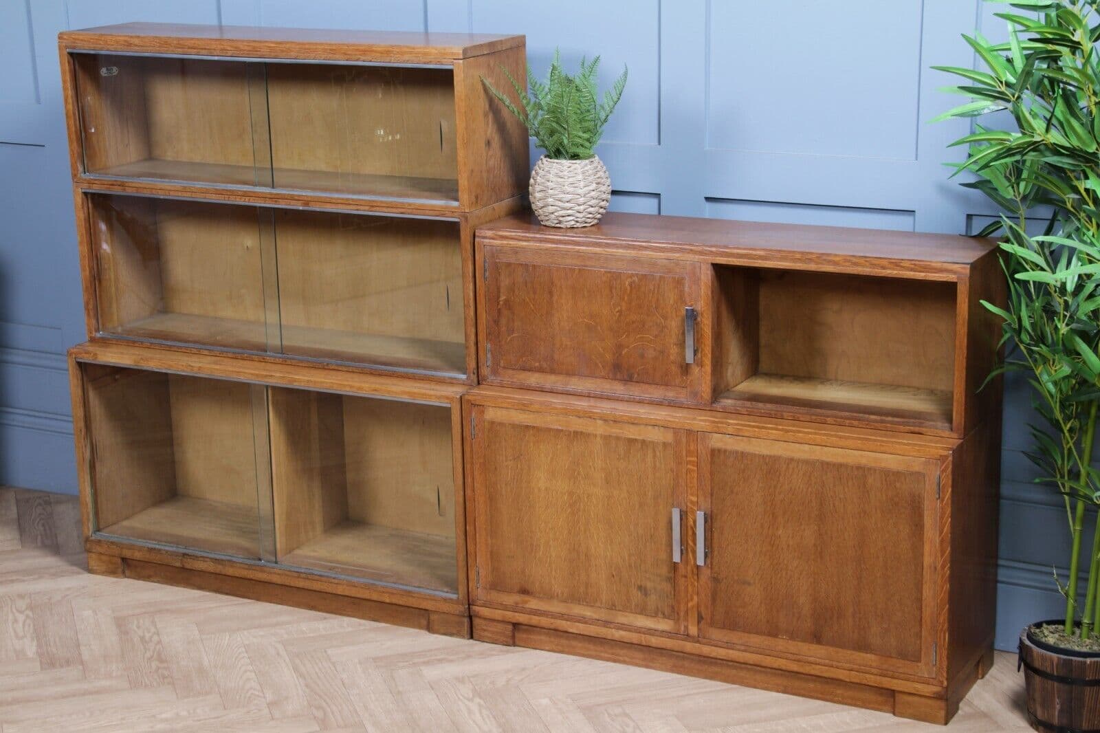 Vintage Mid Century Minty Library Sectional Glazed Barristers Bookcase ...