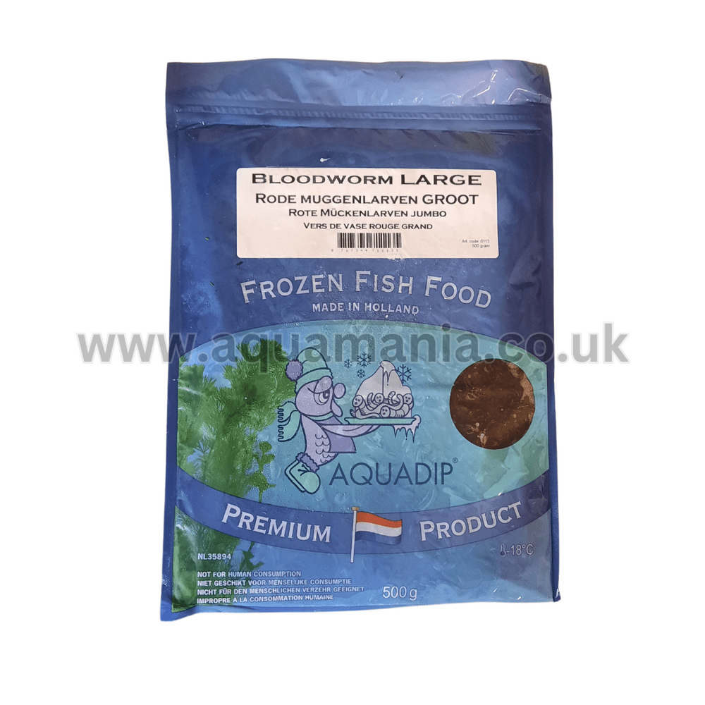 Aquadip Jumbo Large Bloodworm Frozen Fish Food - 500g Bulk / Slab Pack