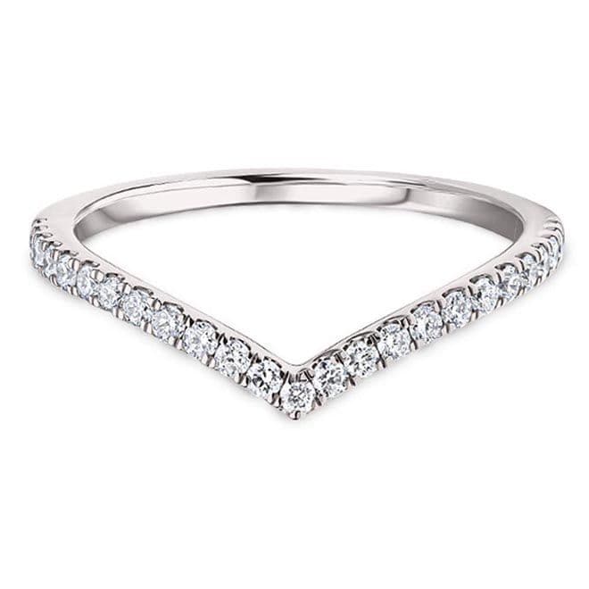 Diamond chevron shaped wedding eternity band