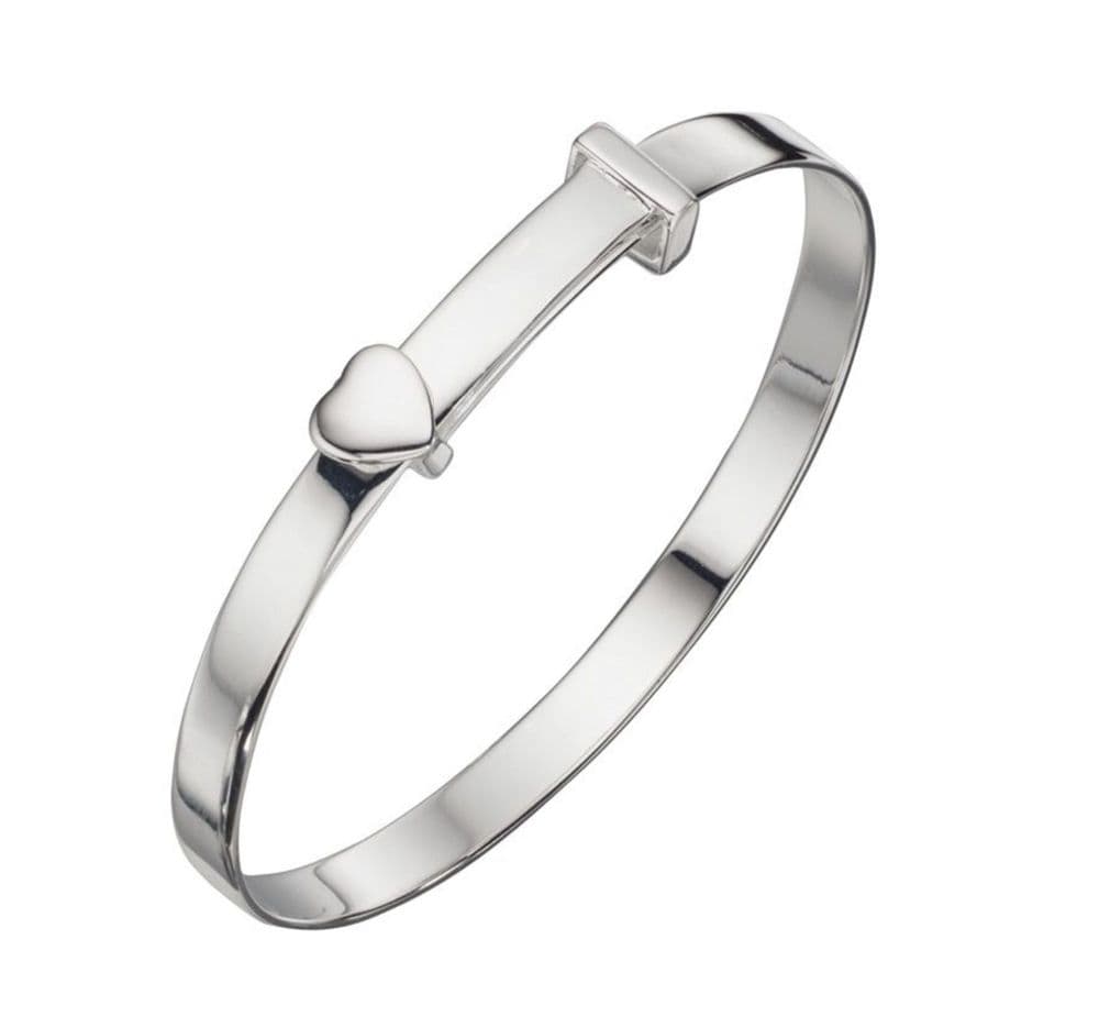 Silver christening bangle