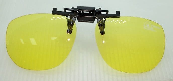 Yellow clip on glasses