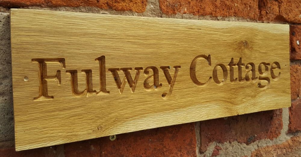 500 x 150 x 20mm Oak sign