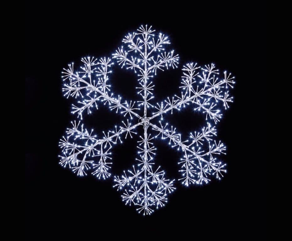 Premier Warm White Starburst Snowflake - 1 5m Silver