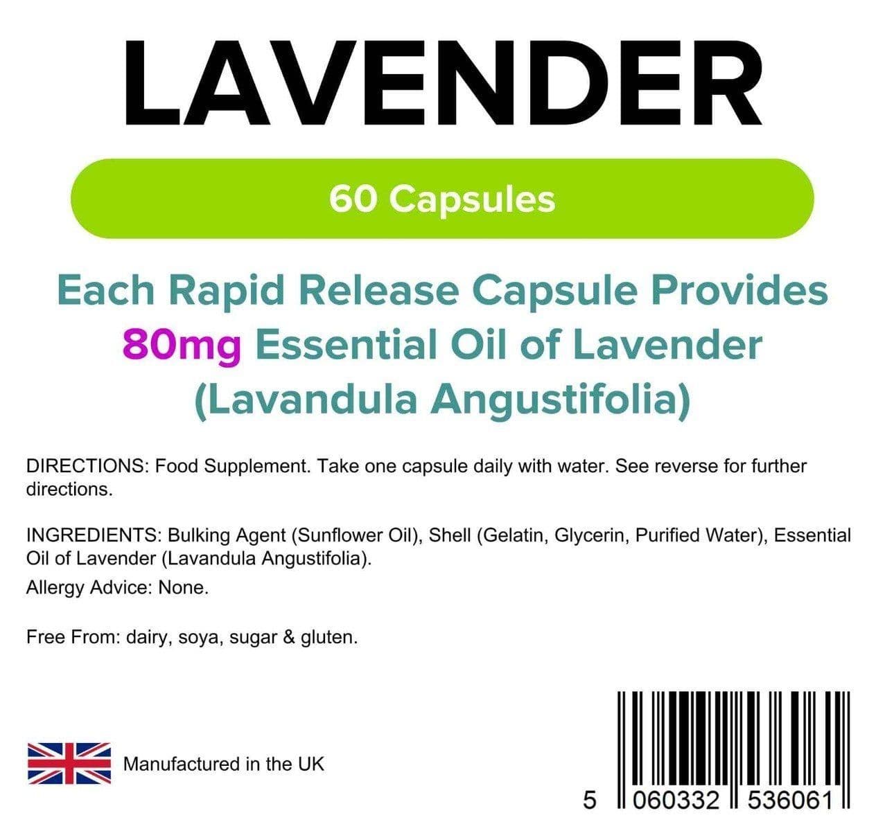 Lavender Essential Oil 80mg x 90 Capsules