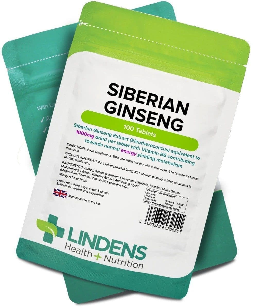 Siberian Ginseng 1000mg Tablets 100 Tablets
