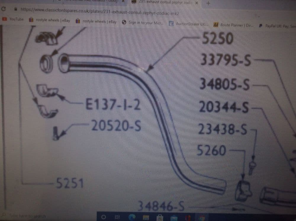 New Mk2 Consul Front Exhaust Pipe
