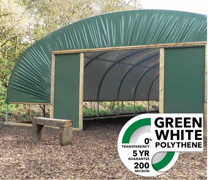 Green and White Polythene 200 Micron