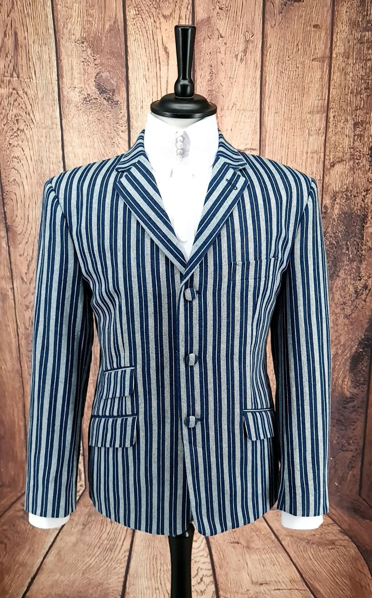 "Bentley" Navy Striped Boating Blazer.