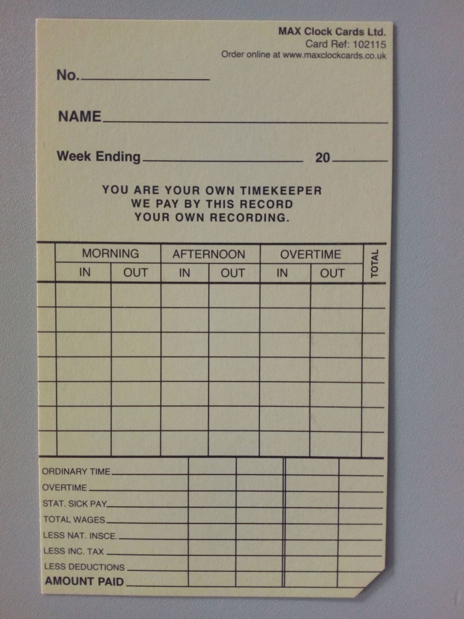 MAX Clock Cards Limited - MAX & SEIKO time attendance specialists