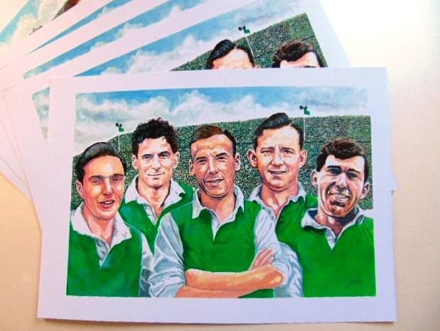 famous five hibernian fc legends print