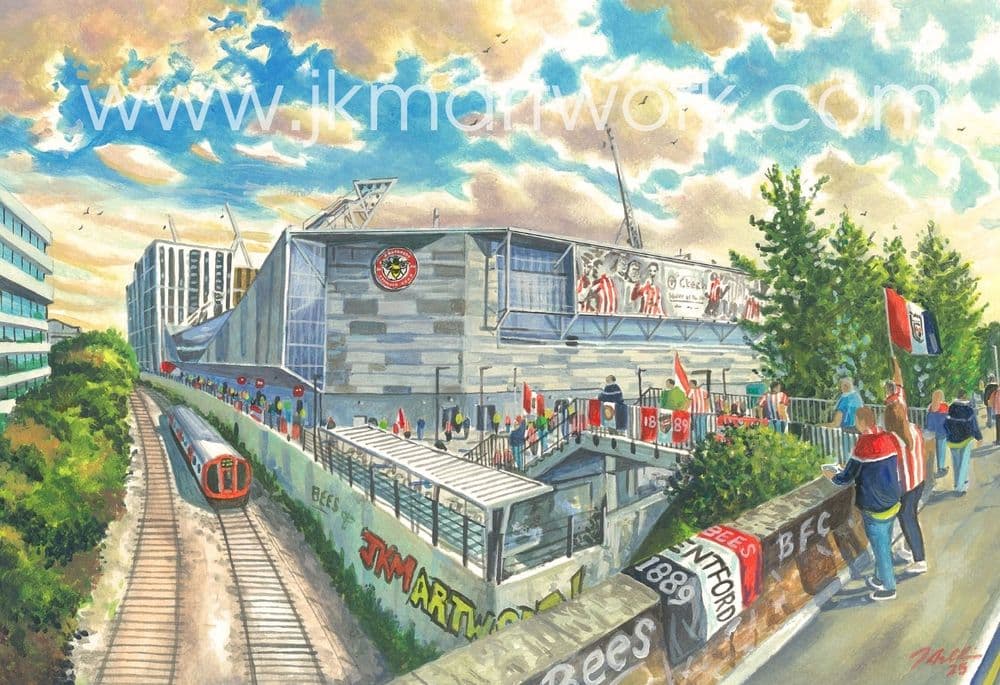 original Paintungof BRENTFORD FC GTECH STADIUM gtm