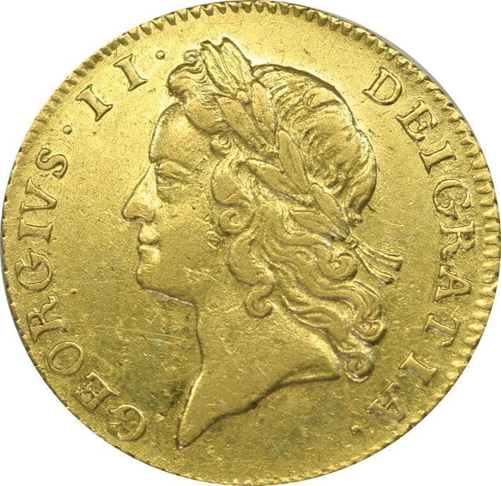 1734 George II Gold Half Guinea in VF Condition