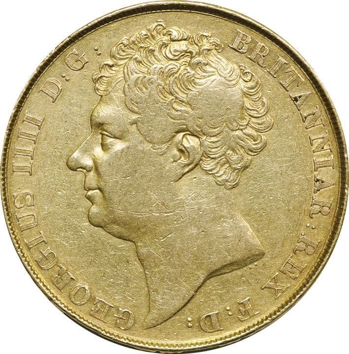 1823 George IV Two Pound Gold Sovereign In GF Condition