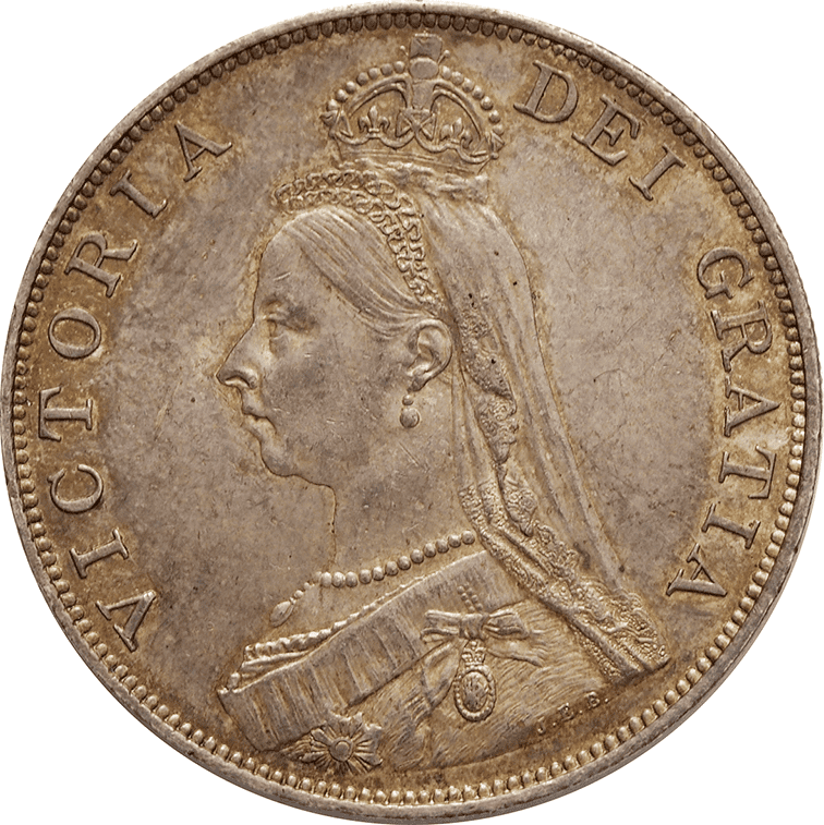 1889 Victoria Double Florin with Inverted 1