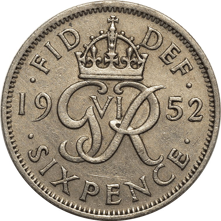 1952 George VI Sixpence